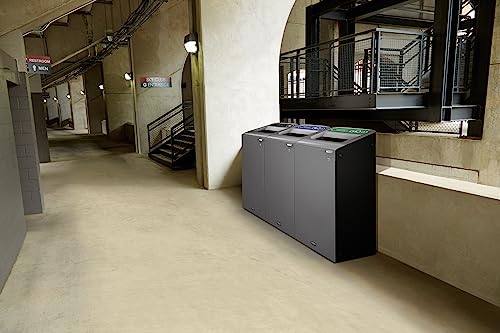 Rubbermaid Commercial Products Configure Landfill Trash Can, 23-Gallon, Grey, Indoor/Outdoor Waste Container Set for Office/Malls/Schools/Restaurants