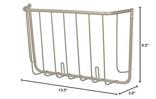Spectrum Diversified Ashley Cabinet & Wall-Mounted Board & Bakeware Holder, Cookie Sheet Cutting Board Organizer for Cabinet, Baking Accessory Storage & Organization, Satin Nickel