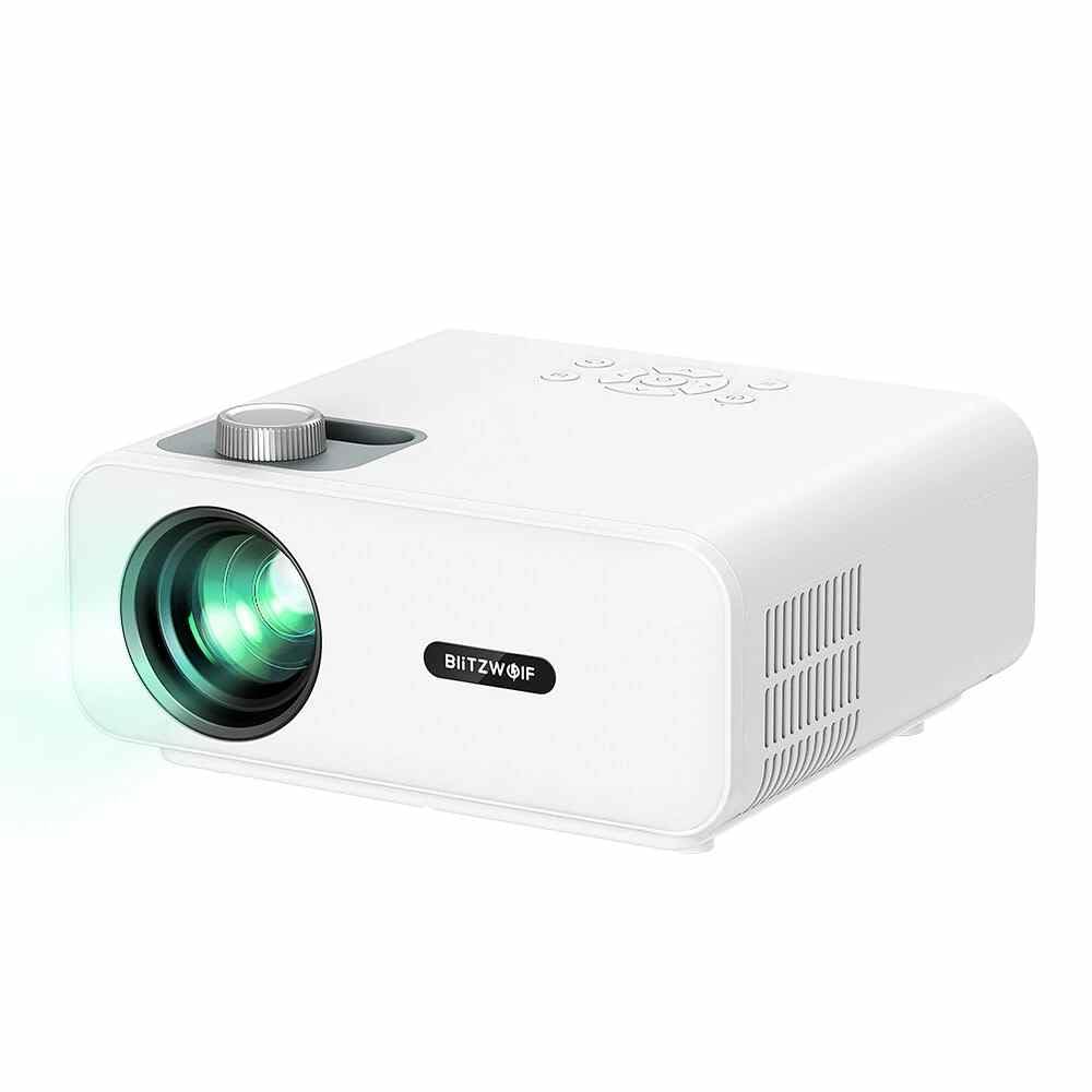 BlitzWolf BW-V5 LED Projector Physical 1080P Resolution 9000 Lumens Bluetooth 5.0 Portable Movie Compatible with TV Stick Smartphone HDMI USB AV Home Theater Video