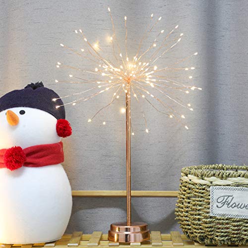 TQNSSM Remote Control LED Copper Wire Fireworks Lights for Home Outdoor Garden Courtyard Wedding Decoration(Warm White)
