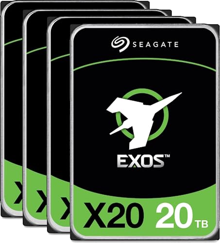 Seagate Exos X20 20TB SATA 6Gb/s 7200RPM 3.5" Enterprise 4-Pack HDD - ST20000NM007D (Renewed)