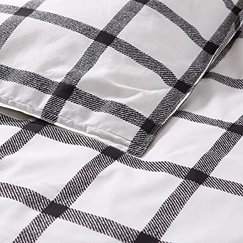 Eddie Bauer - King Duvet Cover Set, Soft Cotton Bedding with Matching Shams, Modern Plaid Home Decor (Bunkhouse Charcoal, King)
