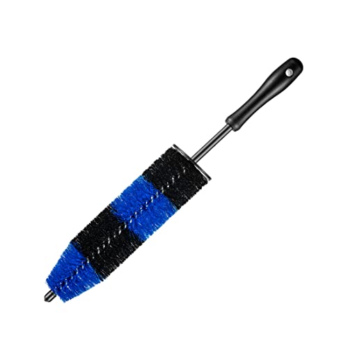 SGCB Car Wheel Rim Detailing Brush for Vehicle, 17 inch Long Auto Soft Bristle Wheel Cleaner Brush No Scratch Tire Rim Scrub Brush Alloy Wheel Shining Washing Scrub Brush Easy Reaching Inside Deep Rim
