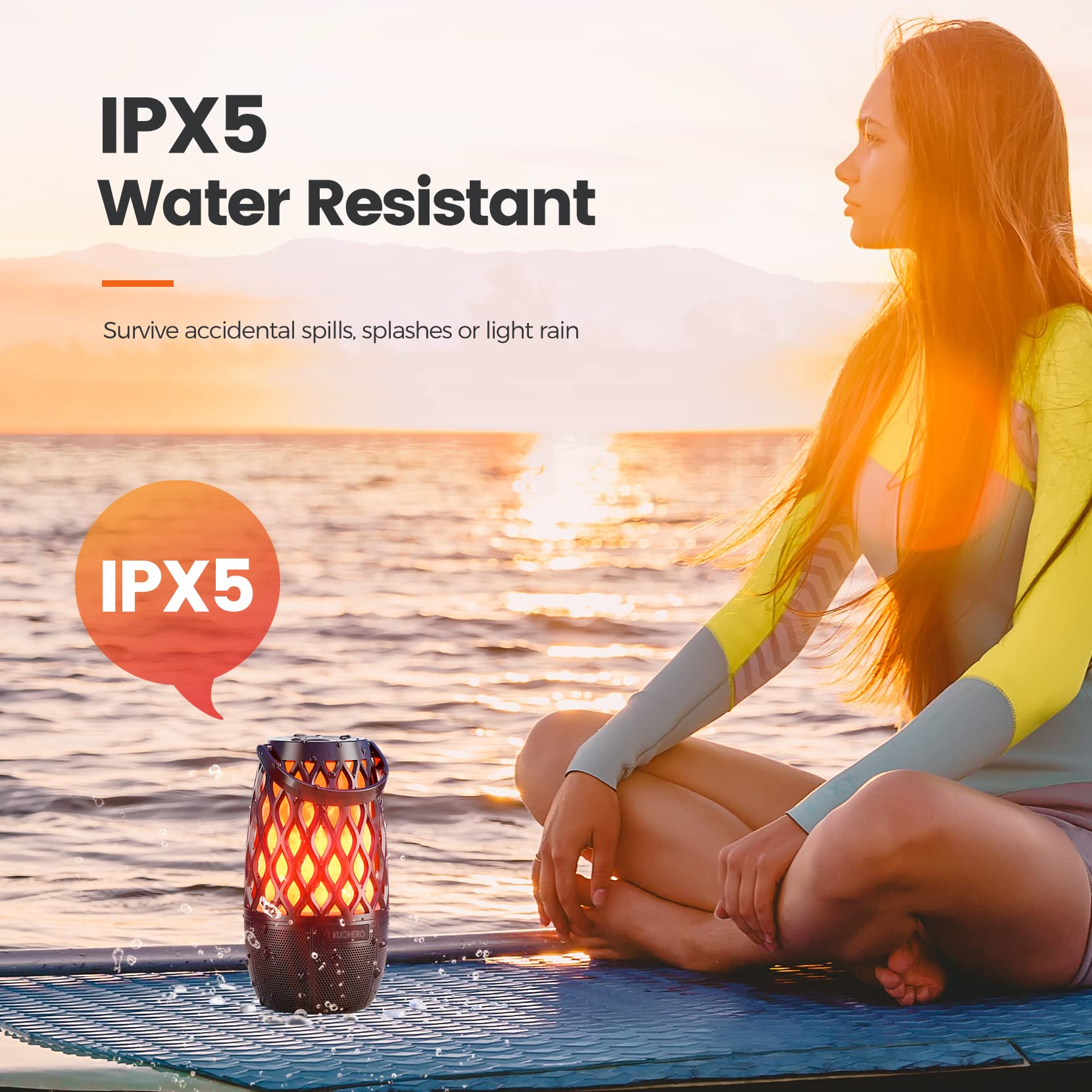 Outdoor Bluetooth Speaker, Gifts for Men Women, Hot Tub Accessories, LED Atmosphere Speaker Portable Waterproof Party Speaker, BT5.0, Electronic Gadgets, Wall Mount&Hook&Stake,