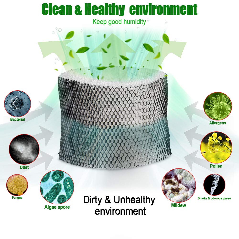 HIFROM Replacement Wick Humidifier Filter Compatible with Holmes HM3500, HM3501, HM3600, HM3608, HM3640, HM3641, HM3650, HM3655, HM3655BF, HM3656 replace HWF75 HWF75CS HWF75PDQ-U - Filter D (2 Pcs)