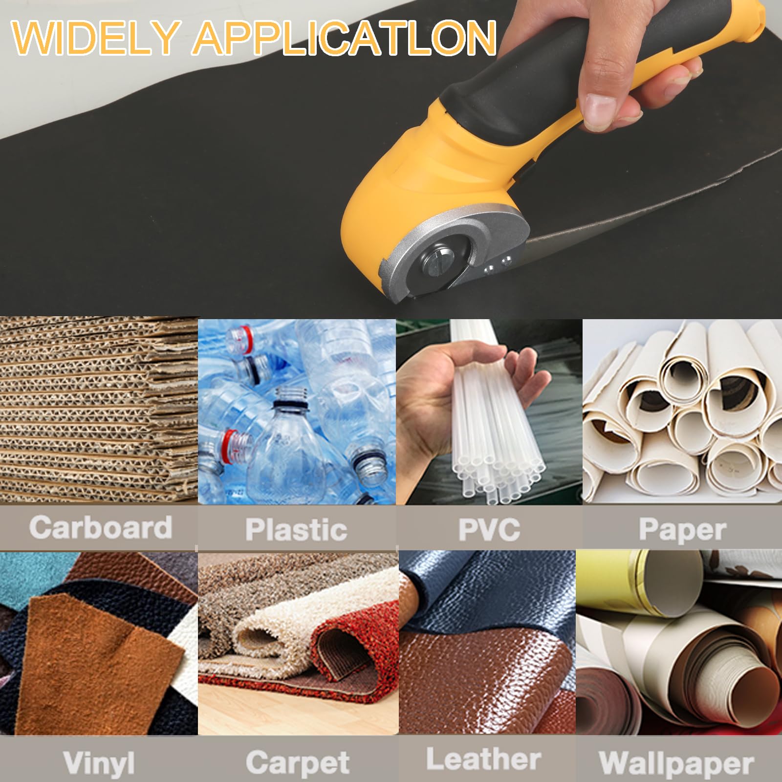 Cordless Electric Scissors,4.2V Cardboard Cutter Multi-Cutting Tools with a Replacement Blade/Charger, Carpet, Cardboard Cutter, Rotary Fabric Cutter with Safety Lock and Storage Box