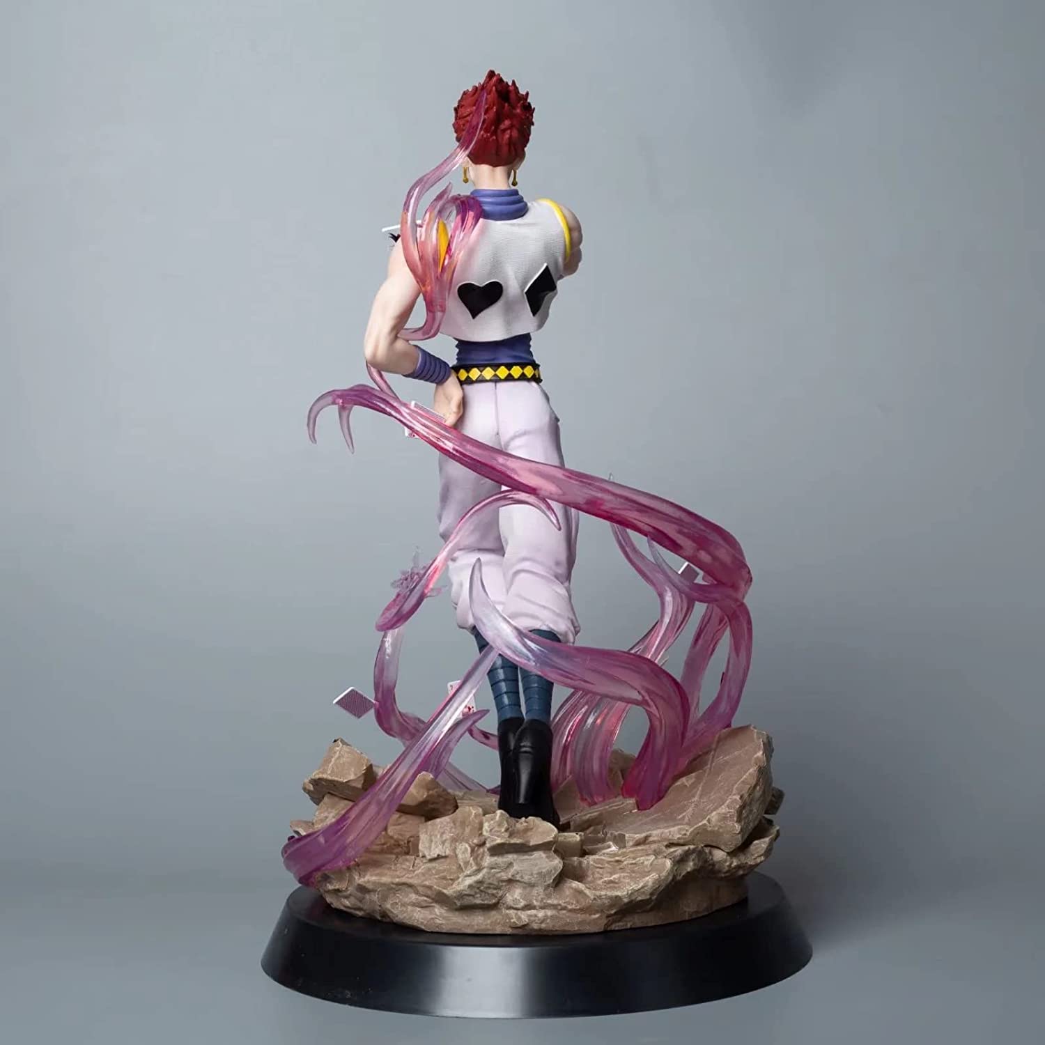 BeyondNice New Hunter×Hunter Hisoka Morow Handmade 32cm/12.6inch Hisoka Statue Anime Collection Figurine Doll Gifts (Replacement Head)