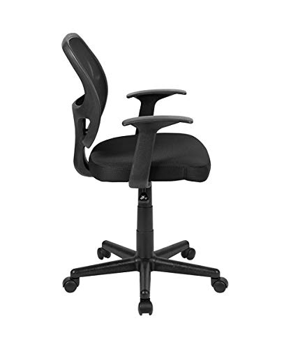 Flash Furniture Flash Fundamentals Mid-Back Black Mesh Swivel Ergonomic Task Office Chair with Arms