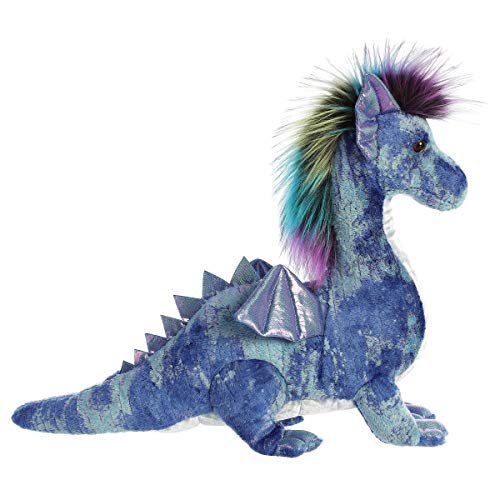 Aurora® Exquisite Luxe Boutique™ Zion Dragon™ Stuffed Animal - Luxurious Elegance - Sensory Delight - Blue 17 Inches