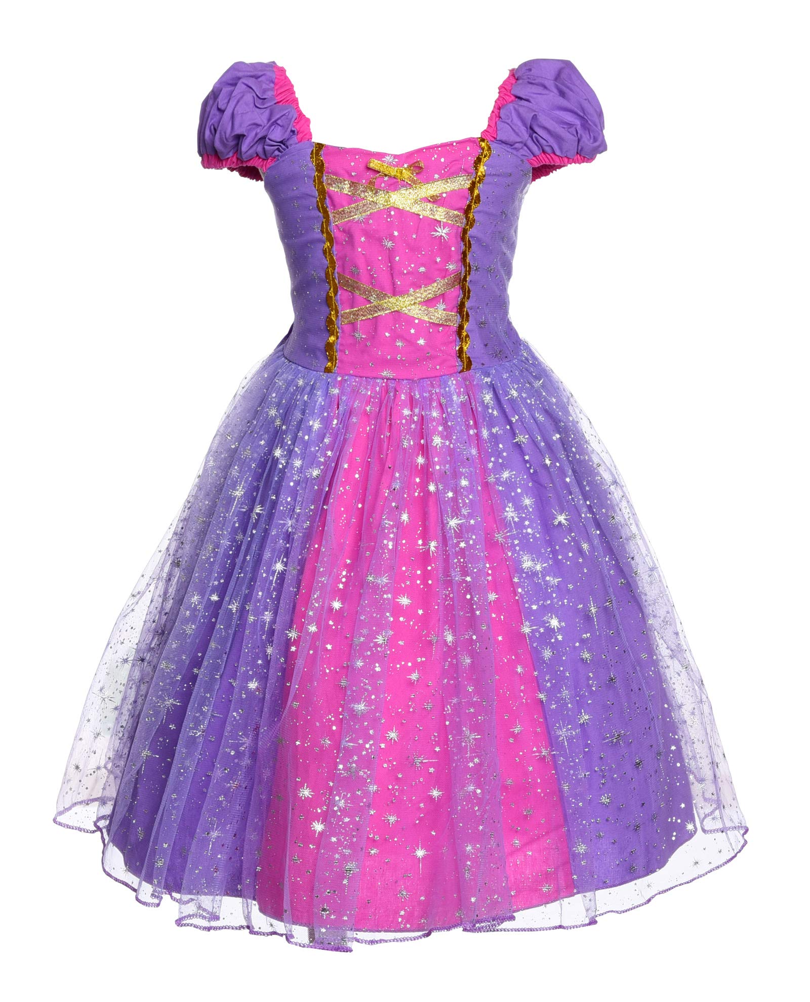 JerrisApparel Girl Princess Costume Dress for Birthday Party (3T, Purple with Accessories)