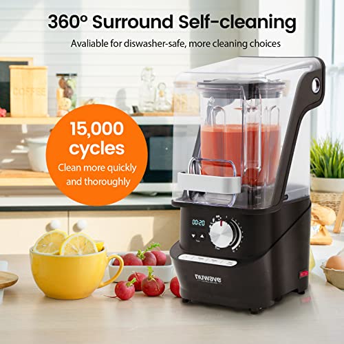 Nuwave Infinity Noise Reduction Blender, Sealed Sound Enclosure, Professional Grade, Digital Controls, 56oz Tritan Jar, Laser-Cut Stainless-Steel -Blades & Heavy-Duty Metal Gears