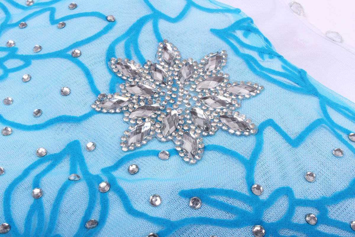 JerrisApparel Princess Dress Queen Costume Cosplay Dress Up with Accessories (4-5, Blue with Accessories)