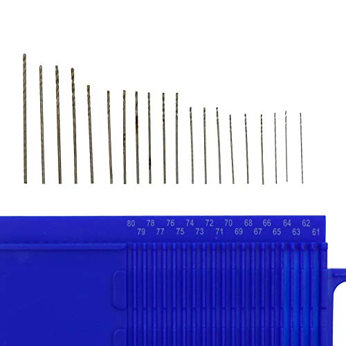 Bonsicoky 21Pcs Metric Mini Micro Drill Bit Set, HSS Twist Drill Bits with Mini Pin Vise & Plastic Case, Precision Drilling Hand Tools for Wood Jewelry DIY Carving Drilling