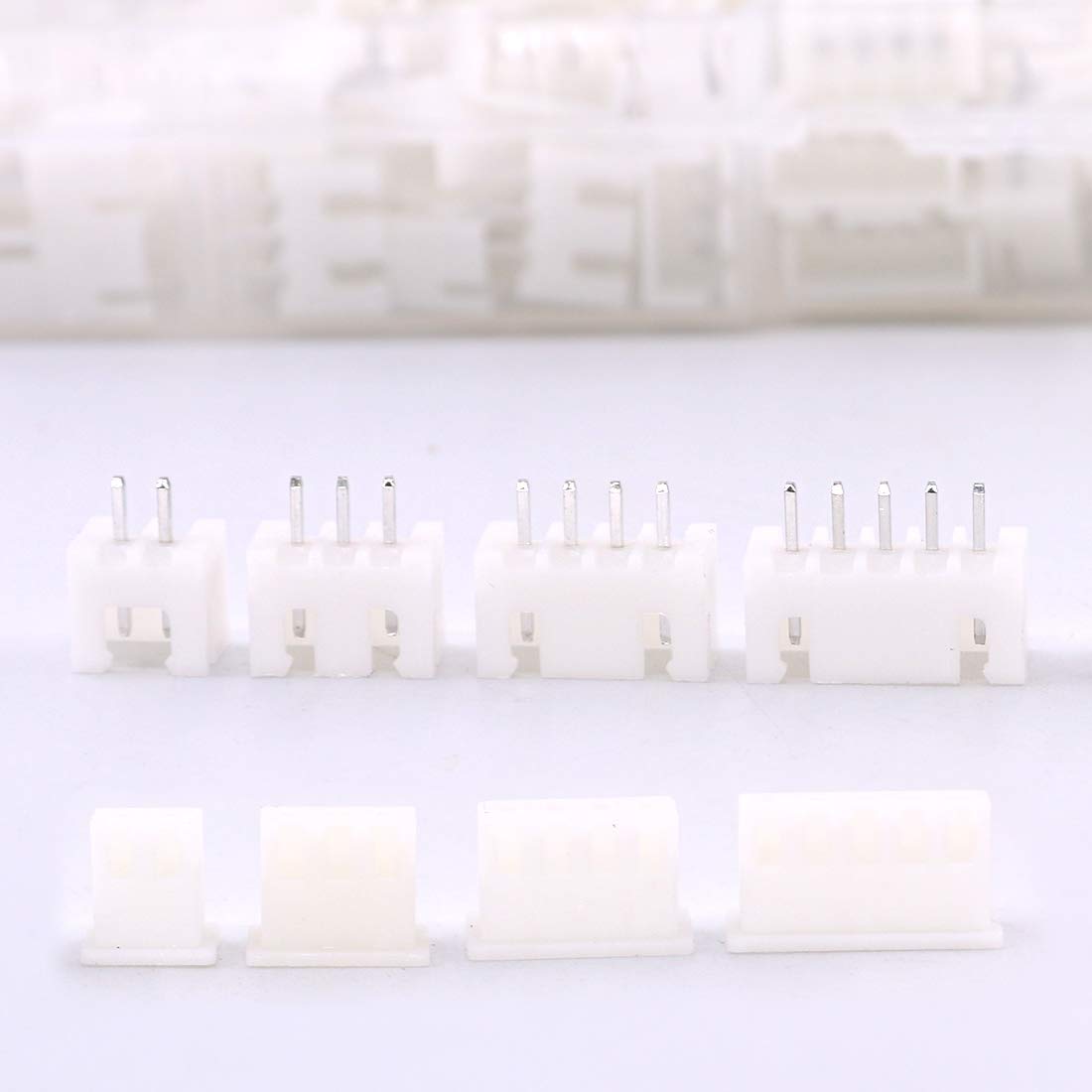 Hilitchi 560Pcs 2.54mm 2/3/4/5 Pin Housing and Male/Female Pin Head Connector Adapter Plug Set Perfectly Compatible with JST-XHP