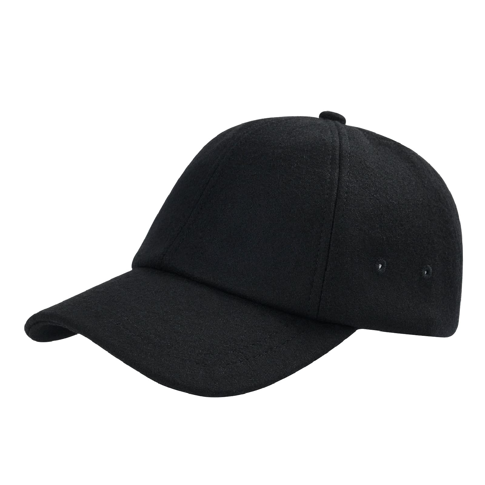 BOTVELA Wool Baseball Cap for Men Adjustable Unstructured Tweed Hat (Grey)