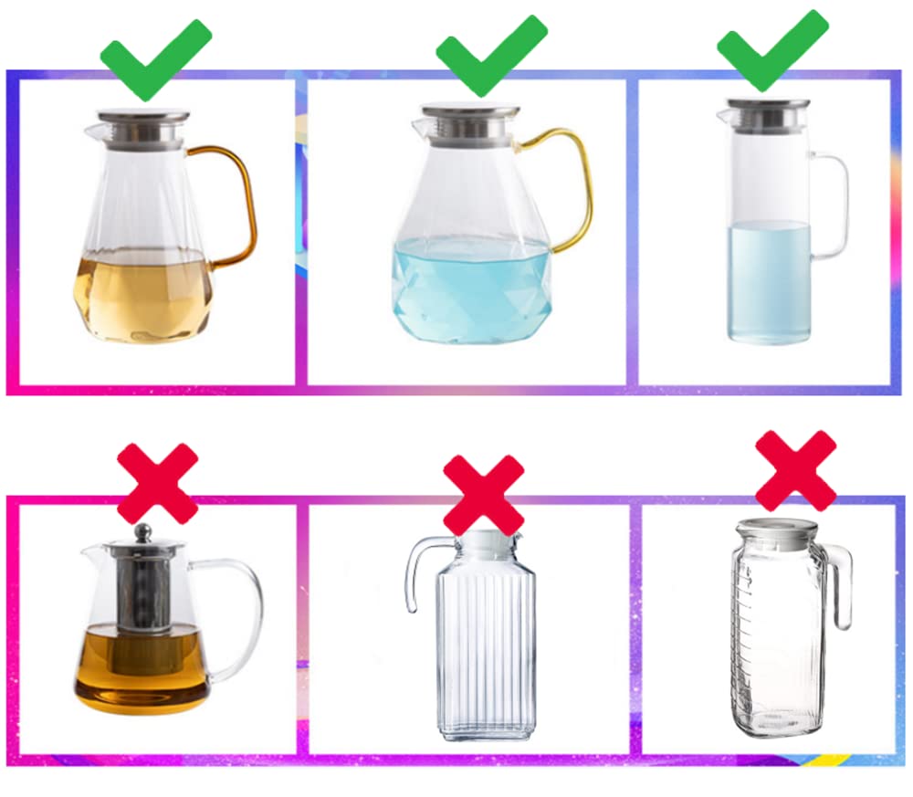 HONGYUNoH 2pcs Stainless Steel Glass Water Pitcher Lids Anti-Dust Splash Resistant Stoppers Covers with Drain for Beverage Carafe Pouring