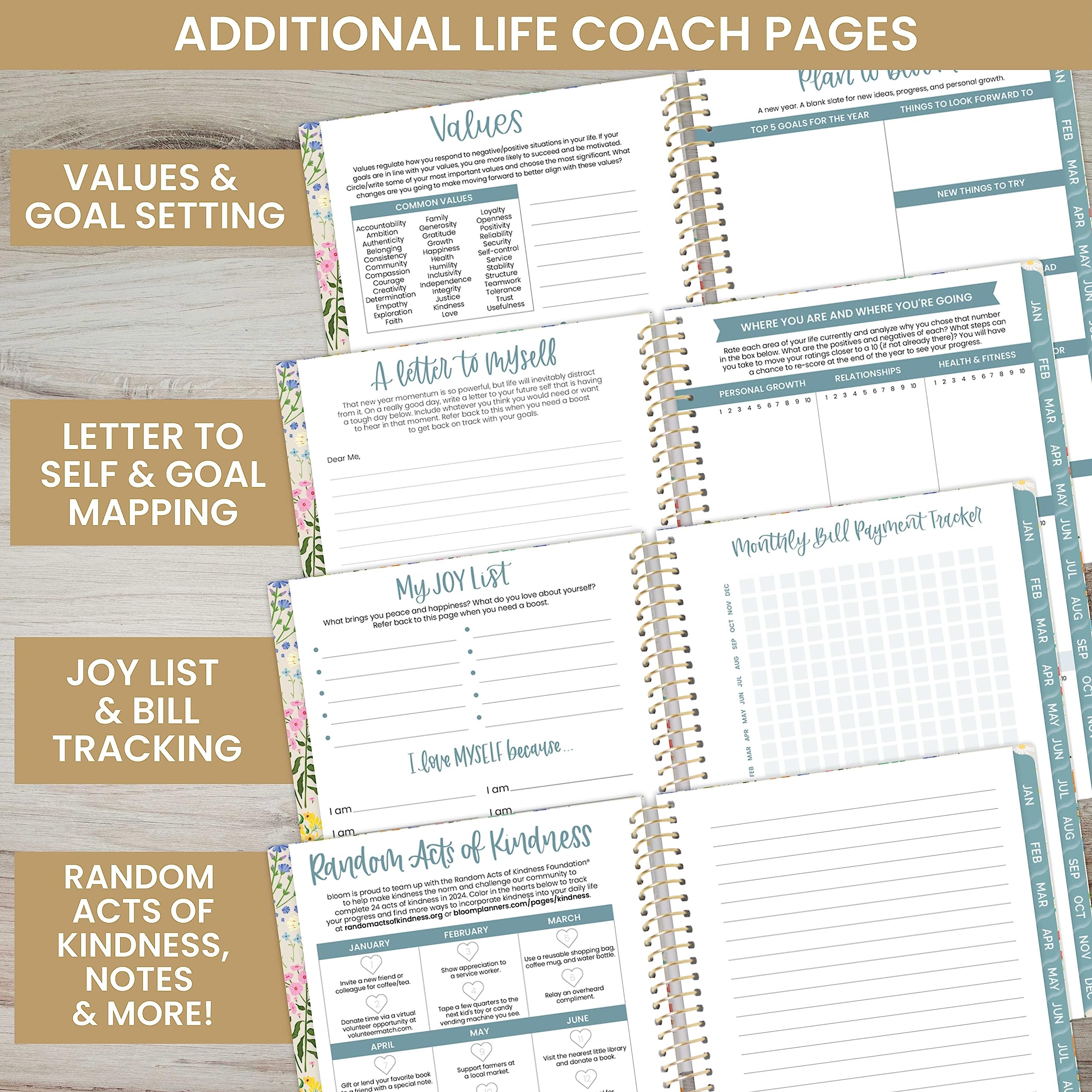 bloom daily planners 2024 Pocket Planner - 4β x 6β - (January 2024 - December 2024) - MINI Weekly/Monthly Agenda Organizer & Calendar Book - Garden Party