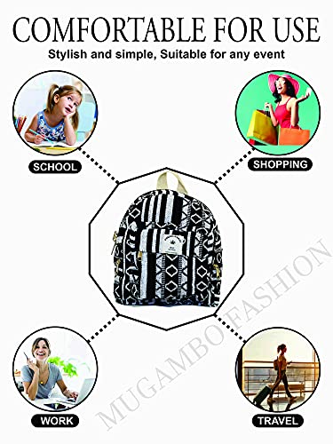 Generic Set Of Mini Backpack Pen case Coin Purse Hemp University Light Weight Backpack For Girl Black and White Small Small Backack