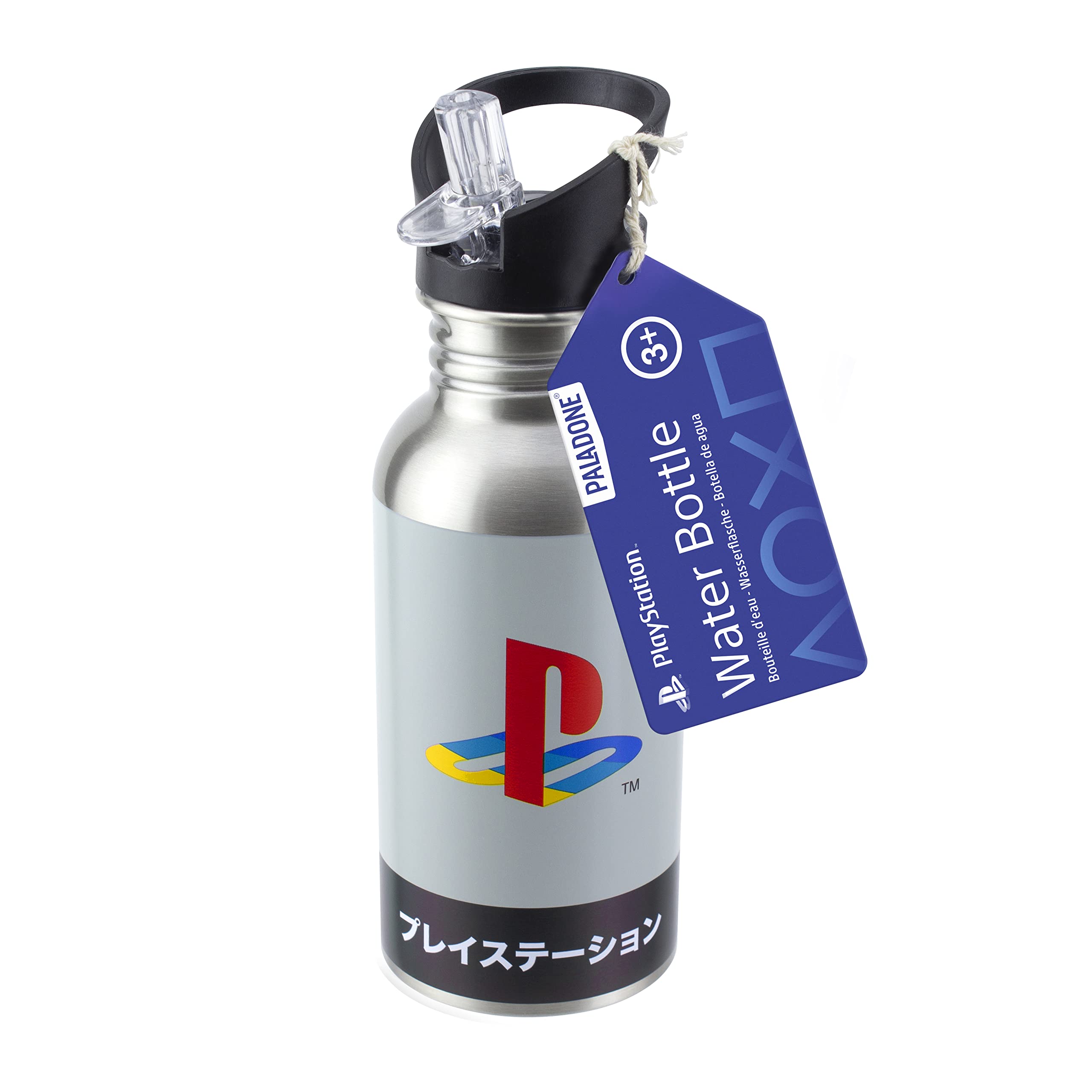 Paladone Playstation Heritage Stainless Steel Water Bottle, 500 ml, 16.9 fl oz