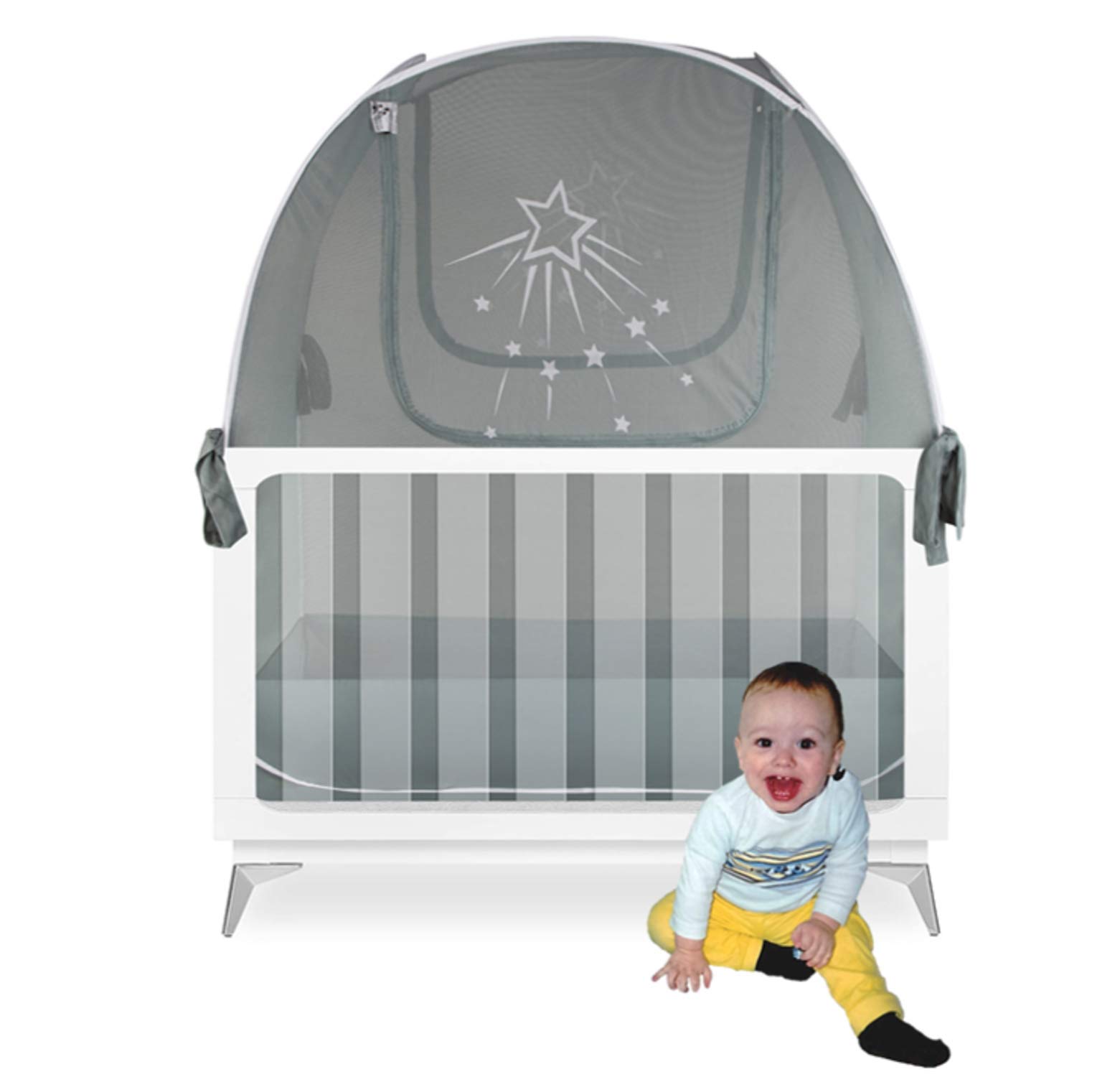 Aussie Cot Net Baby Crib Tents Twin 2 Silver Star Crib Tents to Keep Baby from Climbing Out - Crib Mosquito Netting