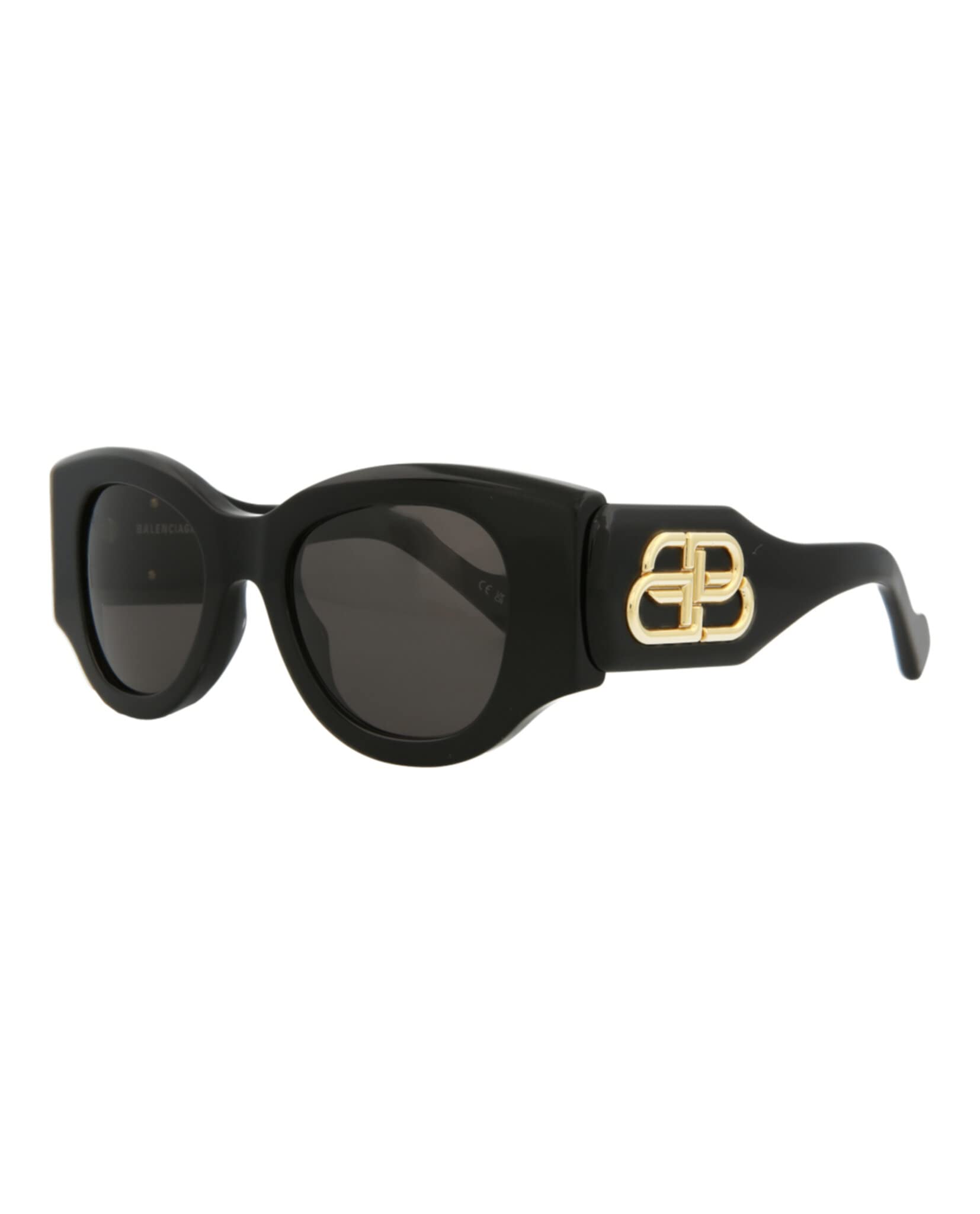 Balenciaga Round/Oval Sunglasses Black Black Grey Luxury Eyewear Made In Italy Acetate Frame Designer Fashion for Everyday Luxury
