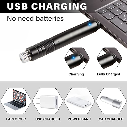 GAWYOLK Green Laser Pointer High Power, [Aluminum Alloy Shell] [Built-in USB] Rechargeable Lazer Pointer Long Range (10000 Feet) Strong Laser Beam for Hiking Hunting Astronomy