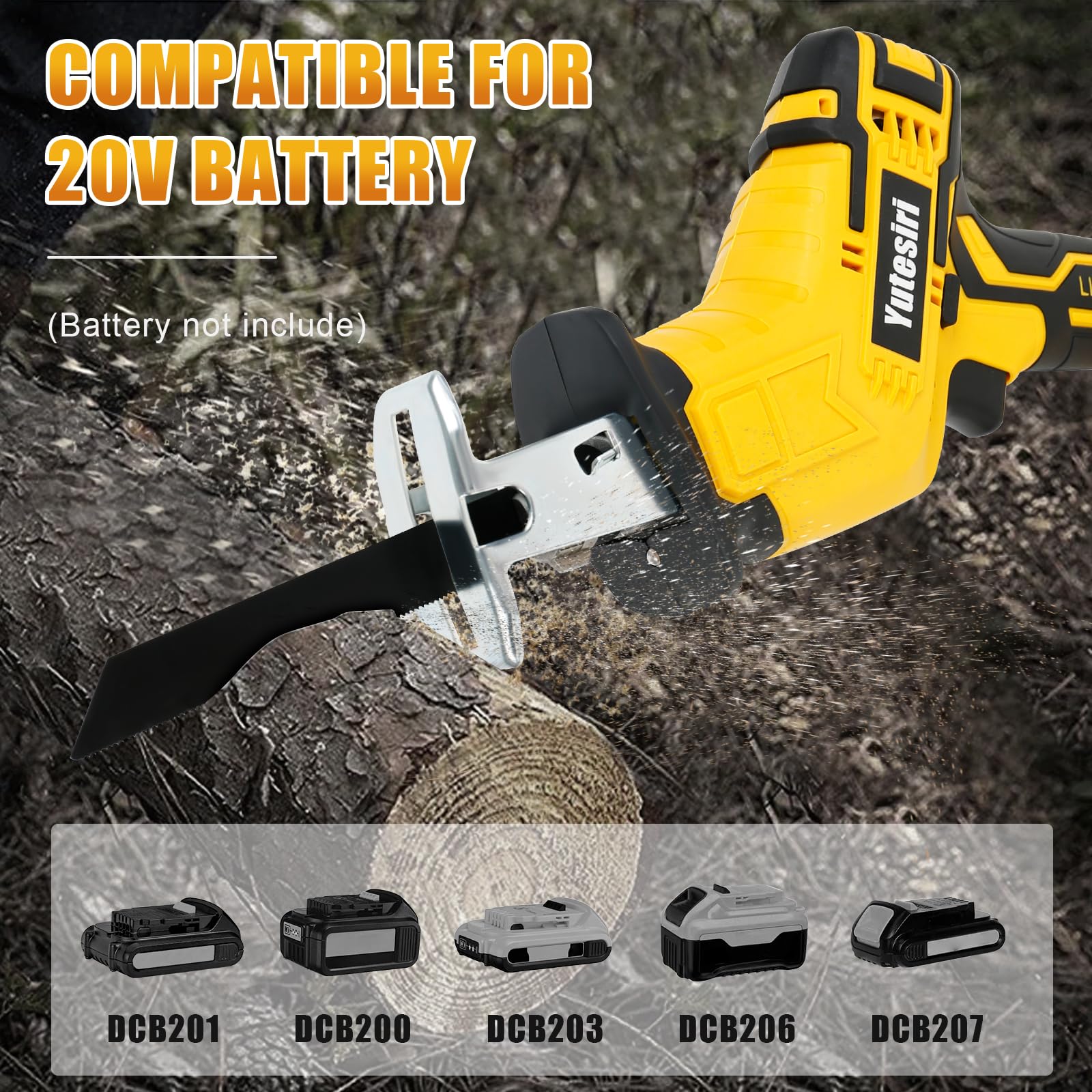 Cordless Reciprocating Saw,Compatible with DeWalt 20V MAX Battery,0-3000SPM Variable Speed, Brushless Recipro Saw,4 Saw Blades, Power Reciprocating Saws for Wood/Metal/PVC Cutting(Battery not include)