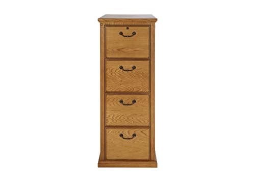 Martin Furniture Huntington Oxford 4-Drawer File Cabinet, Wheat Finish, Fully Assembled