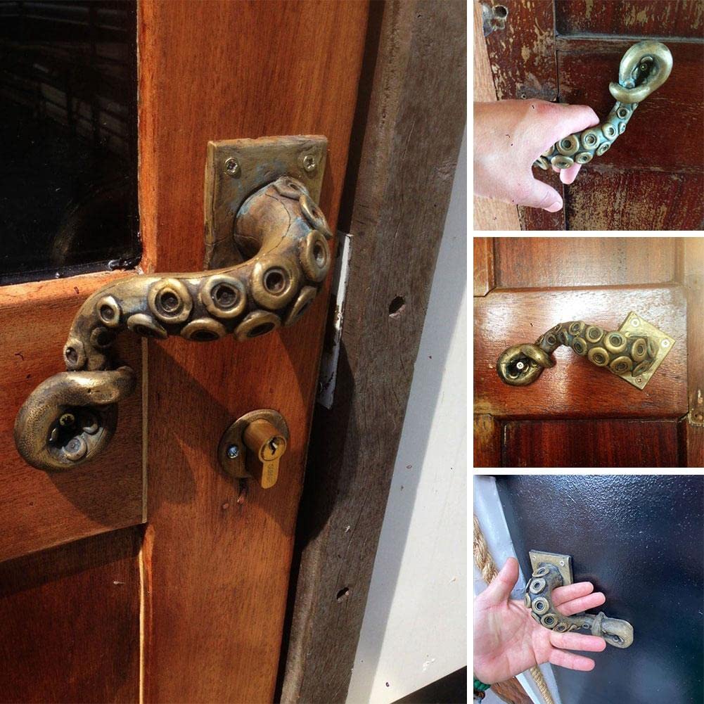 Cielo Meraviglioso Cast Iron Octopus Wall Hook, Octopus Tentacle, Decorative Swimming Octopus Tentacles Key Hooks for Entryway, Door Way or Bathroom, Novelty Wall Décor