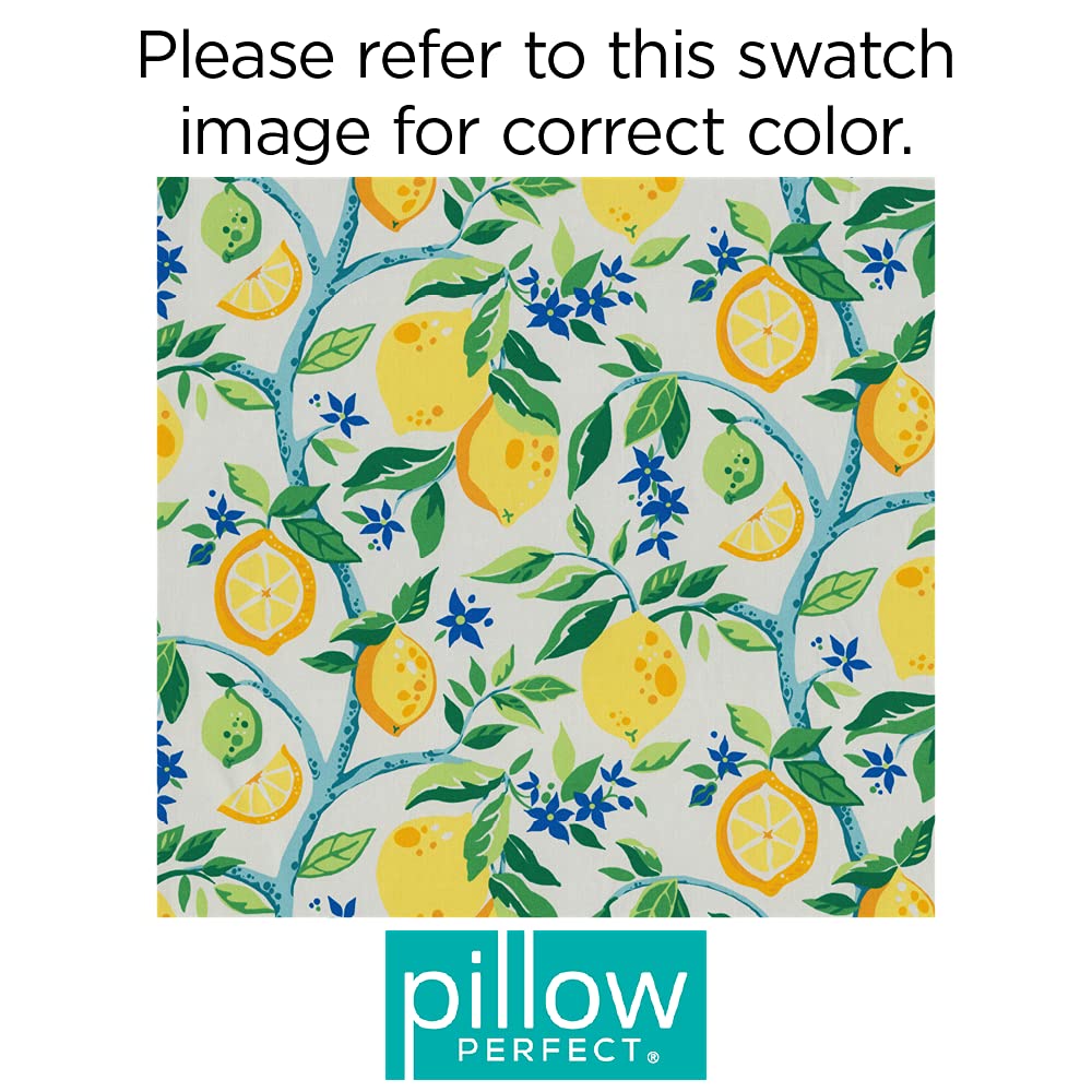 Pillow Perfect Outdoor/Indoor Lemon Tree Round Corner Chair Cushion, 1 Count (Pack of 1), Yellow