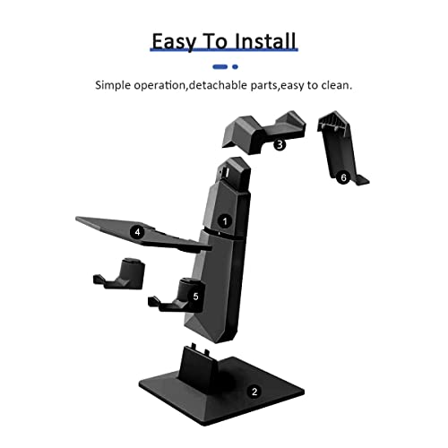 BQ SAER VR Stand, VR Headset Oculus Quest 2 Stand, VR Accessories Headset and Controllers Stand for Meta/Oculus Quest 2/Quest/Rift S/Valve Index, VR Oculus Quest 2 Accessories Desktop Display Stand