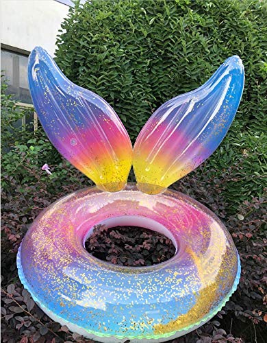 Inflatable Mermaid Pool Float - 2020 Floaties for Adults Pool Float Swimming Ring Pool Float Inner Tube Outdoor Beach Party Play Pool Water Toy for Adults