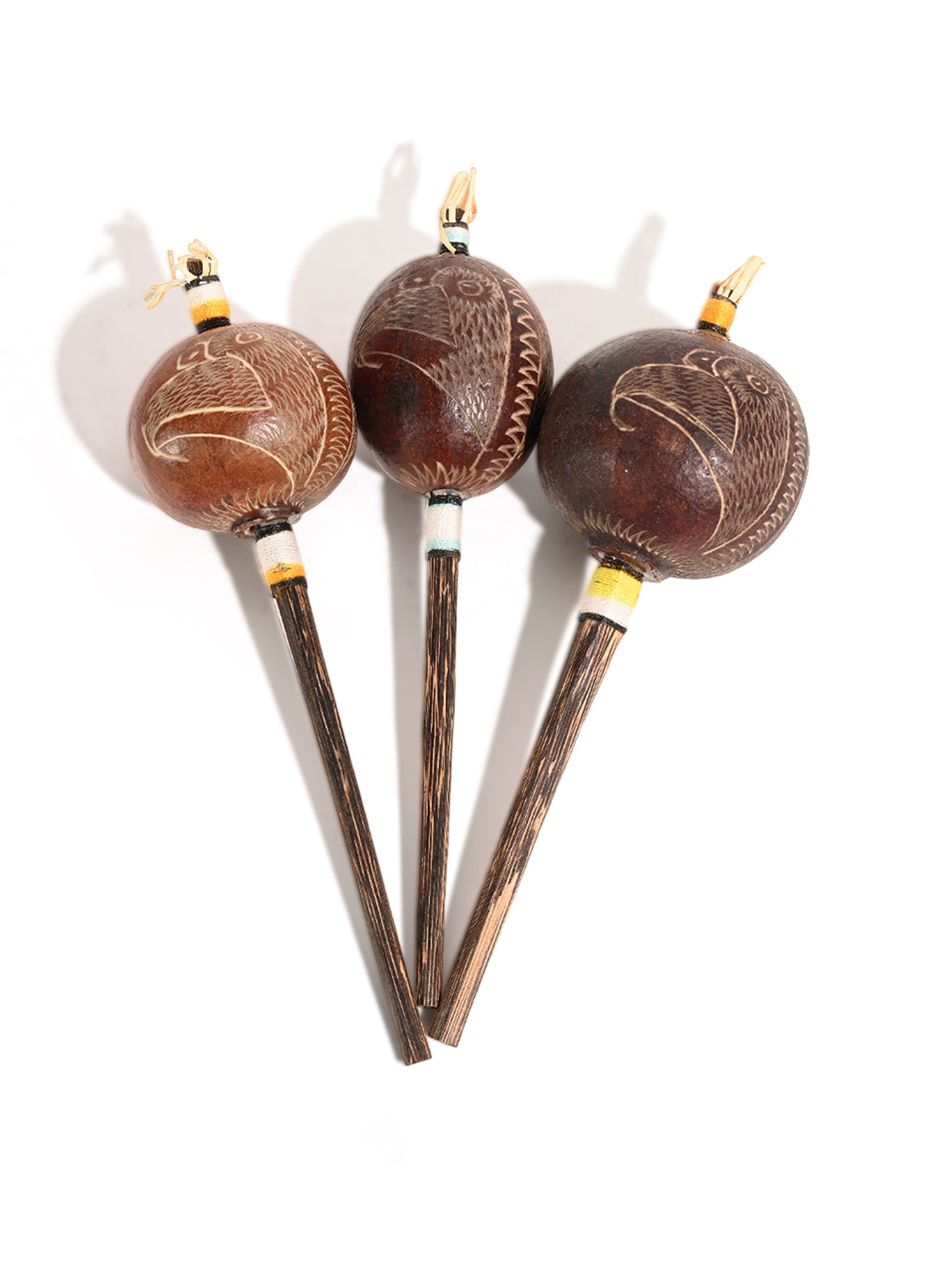 Peruvian Amazon Gourd Rattle - Eagle/Condor Medium (orange size)