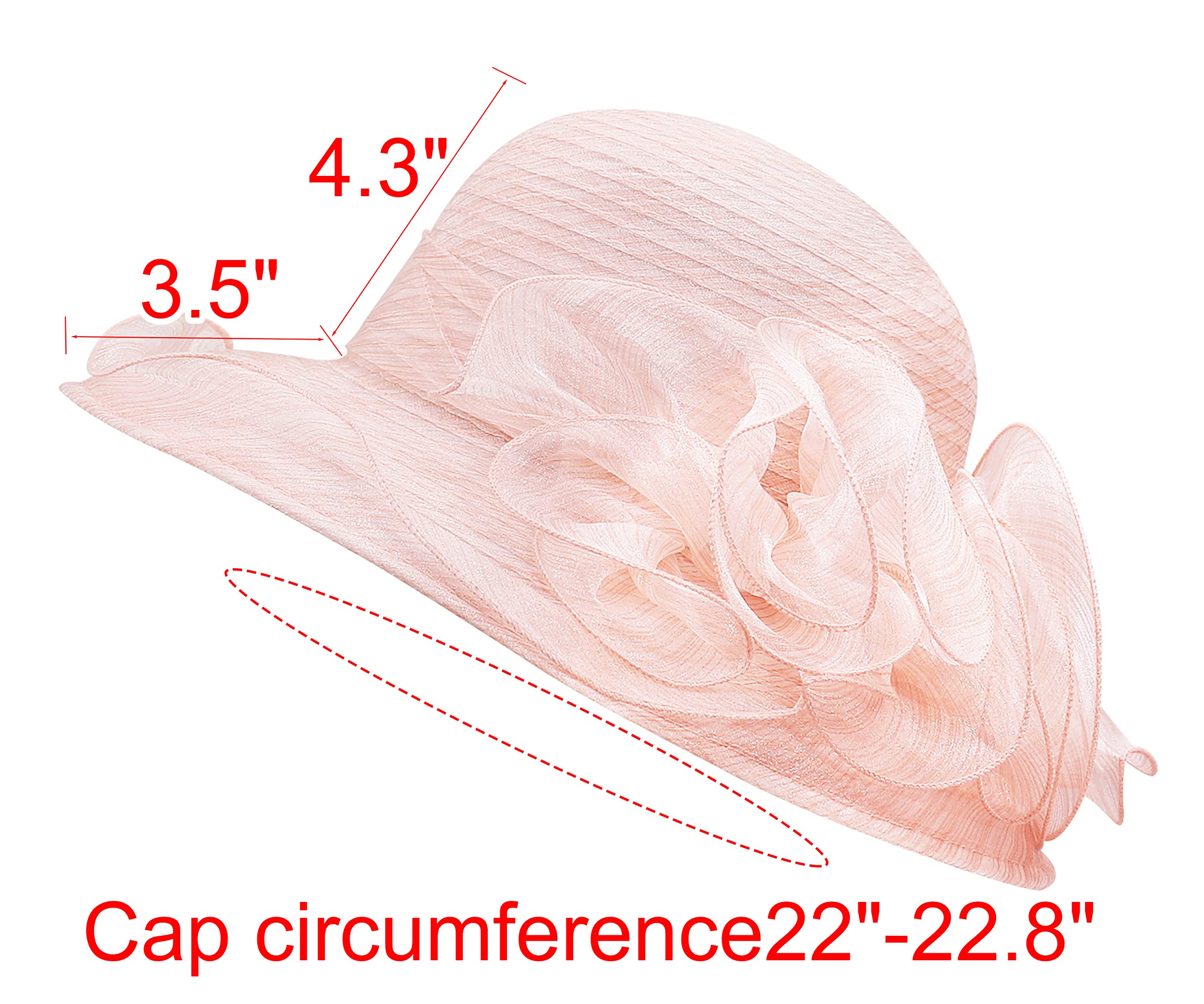 Bellady Women's Hat Church Fascinator Bridal Tea Party Wedding Hat Dress Cap, Pink