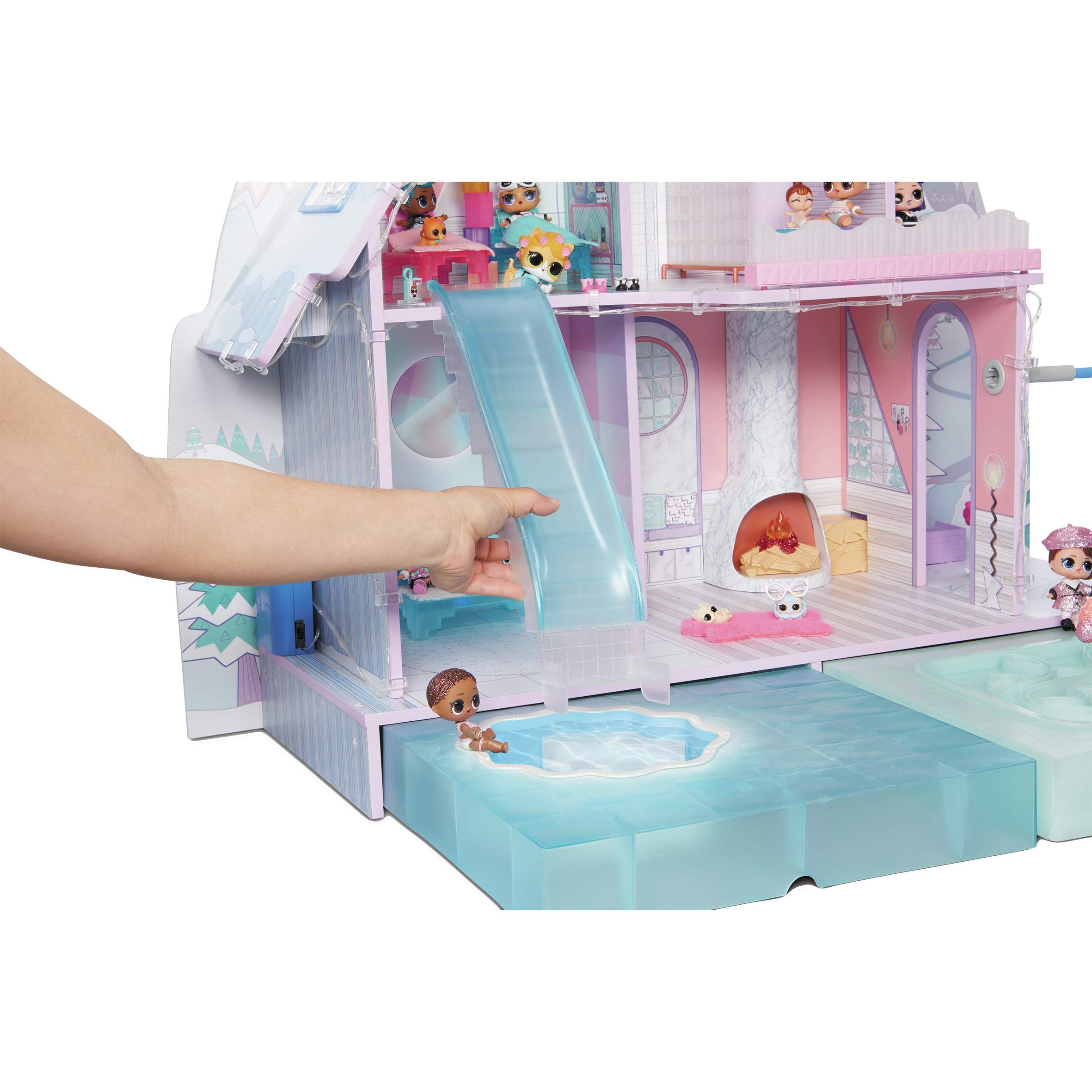L.O.L. Surprise! Winter Disco Chalet Wooden Doll House with Exclusive Family & 95+ Surprises, Multicolor