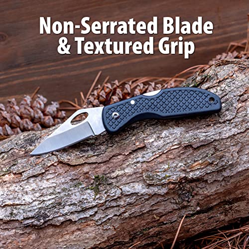 Maxam Falcon VII Lockback 7 (Open) Inch Pocket Knife - Stainless Steel Honed Blade, Textured No-Slip Handle, Carry Clip