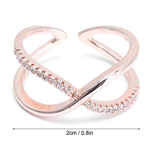 Jewelry Ring, Alloy Exquisite Design Knuckle Ring Beautiful Appearance for Anniversary for Birthday(02 Rose Gold WG0-0342)