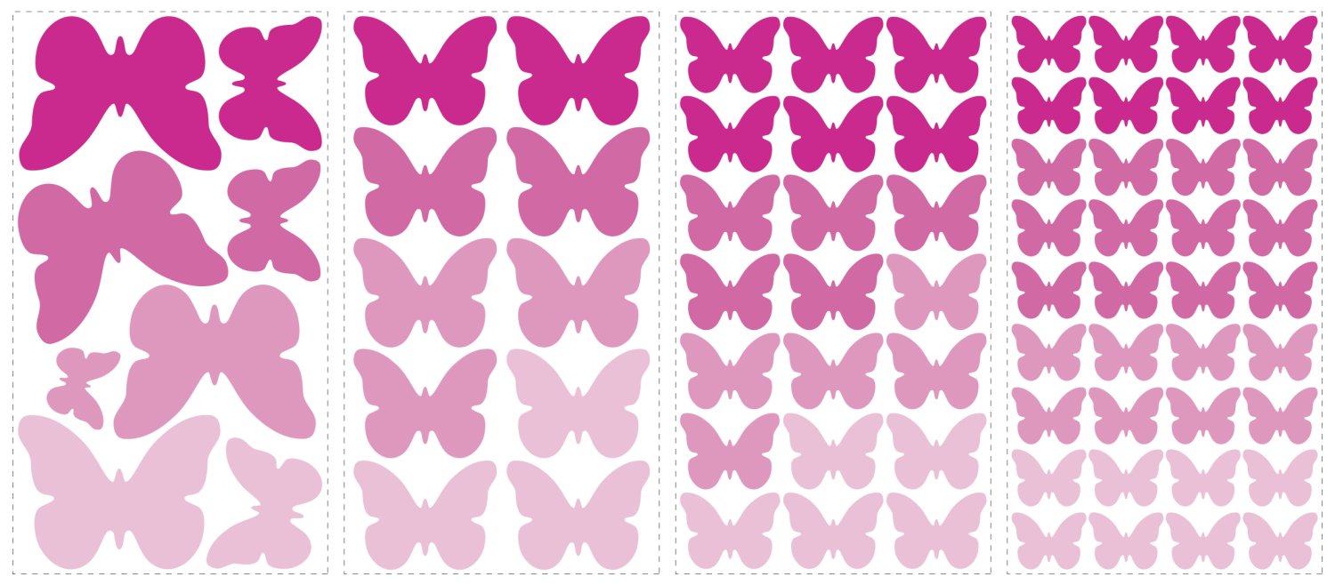 RoomMates RMK2713SCS Pink Flutter Butterflies Peel and Stick Wall Decals