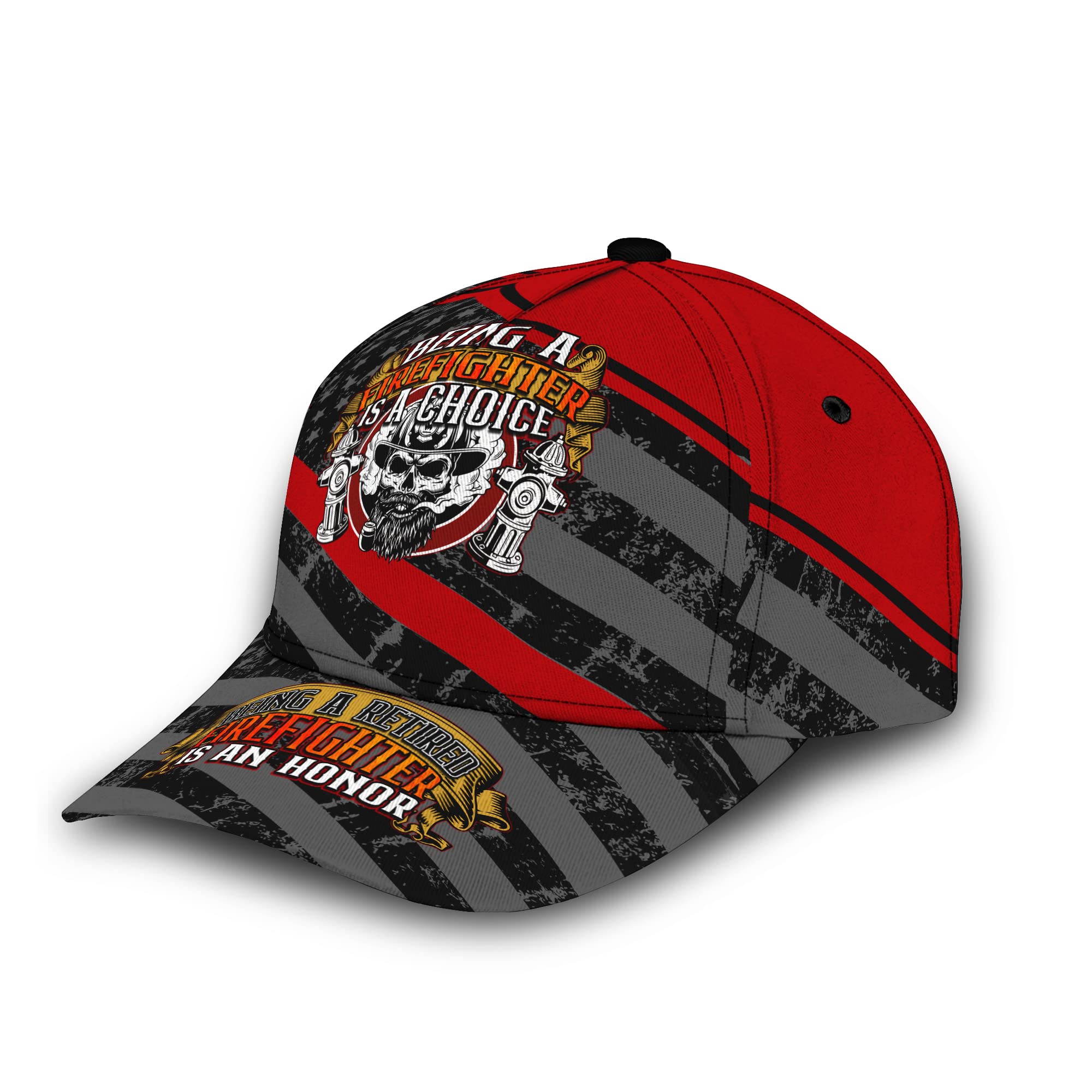 Being A Firefighter is A Choice Being A Retired Firefighter is Honor Adjustable Baseball Caps Mens Unisex Style Headwear Multi