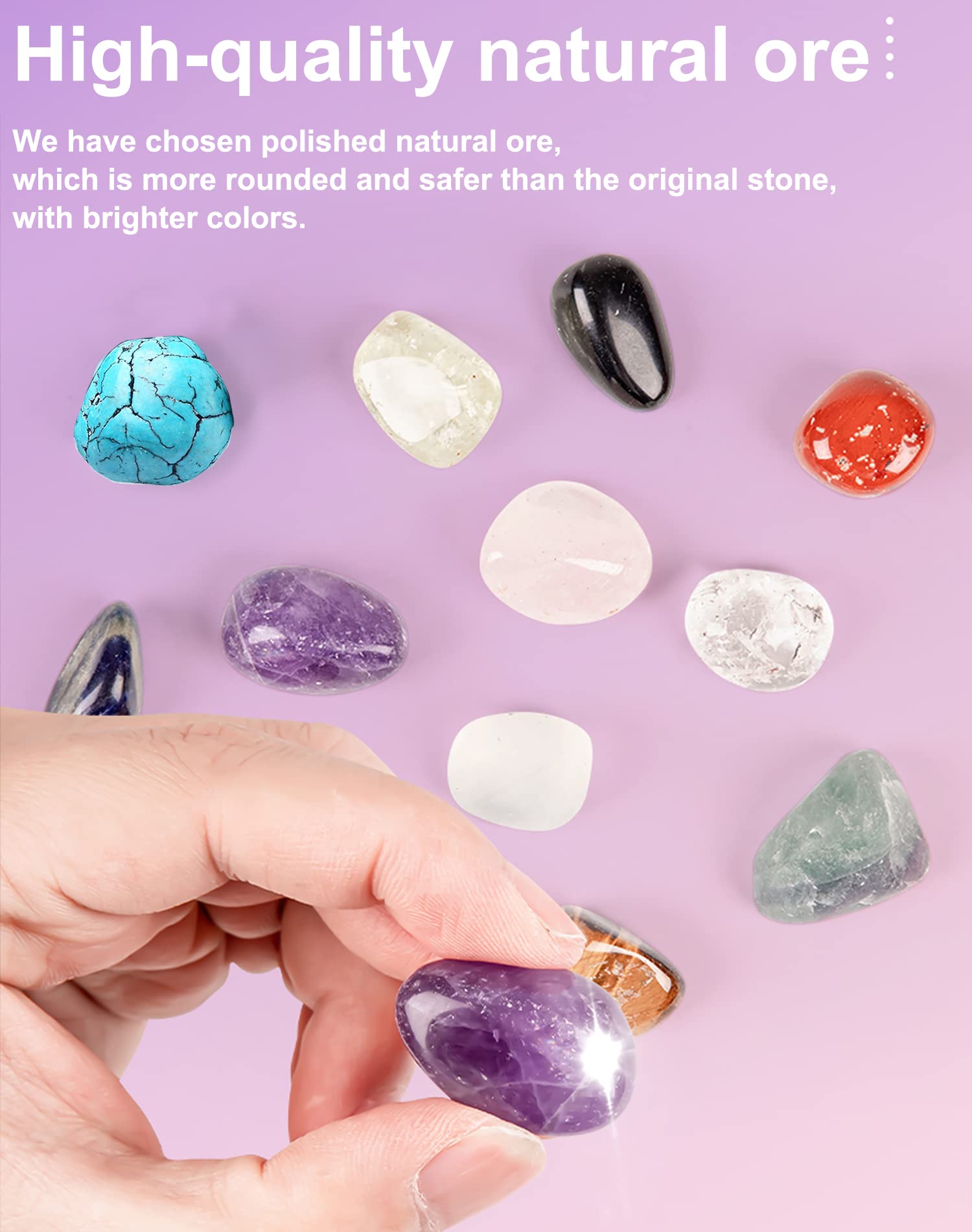 PAOSOD Healing Crystal Advent Calendar 2022 - 24 Pcs Christmas Novelty Toy Set - 2023 New Year 24 Days Countdown Board Game-Christmas Countdown Calendars for Christmas Home Garden Decoration