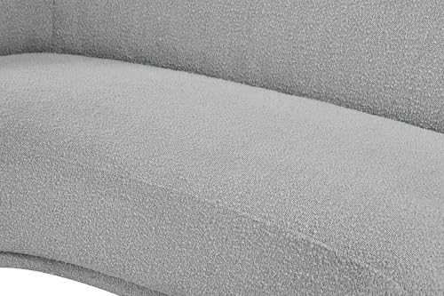 Meridian Furniture 693Grey-L Hyde Collection Modern | Contemporary Boucle Fabric Upholstered Loveseat, Grey, 64" W x 38" D x 27.5" H
