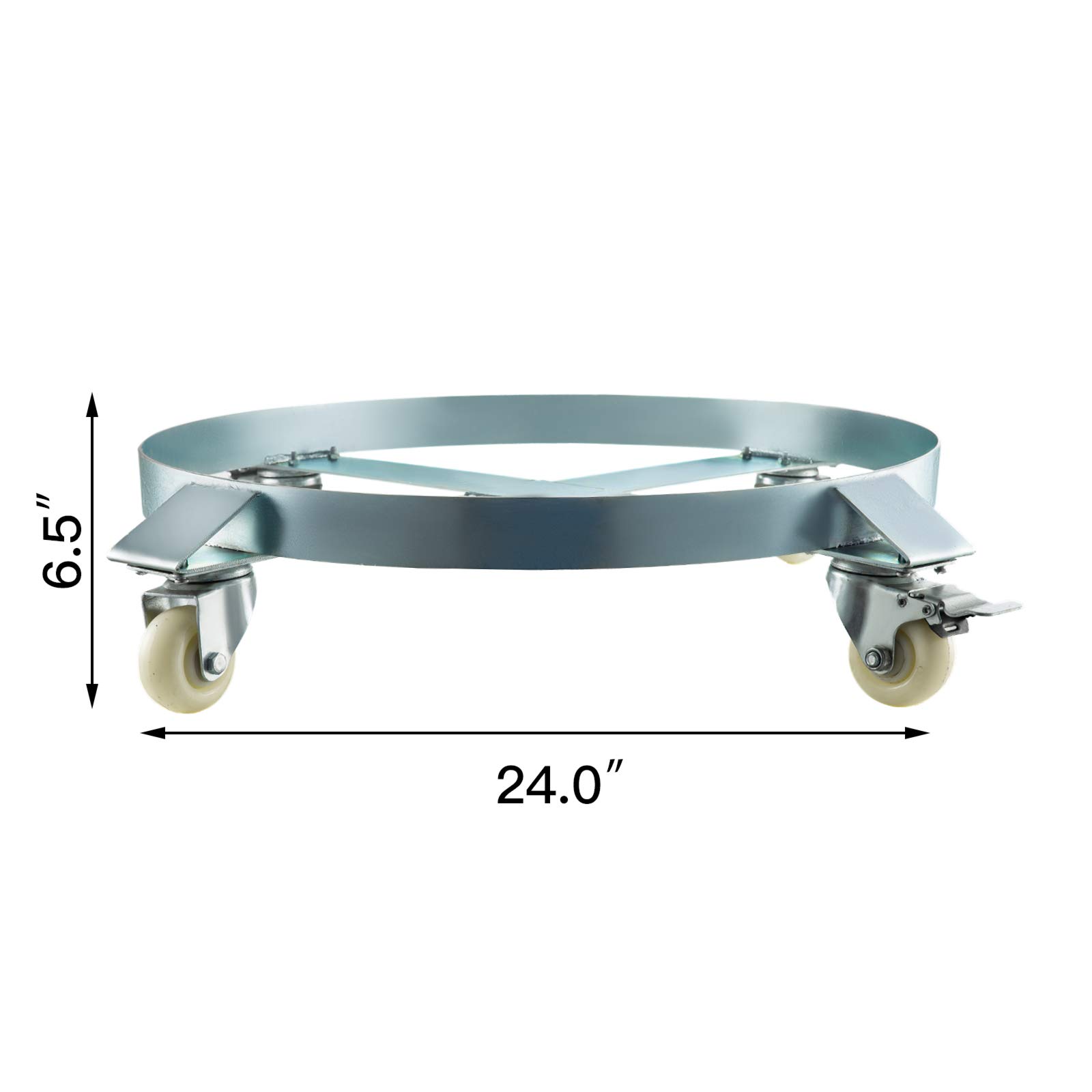 BestEquip Heavy Duty Drum Dolly 4 Swivel Caster Wheel 55 Gallon Steel Frame Non Tipping 2 Pack with Brake