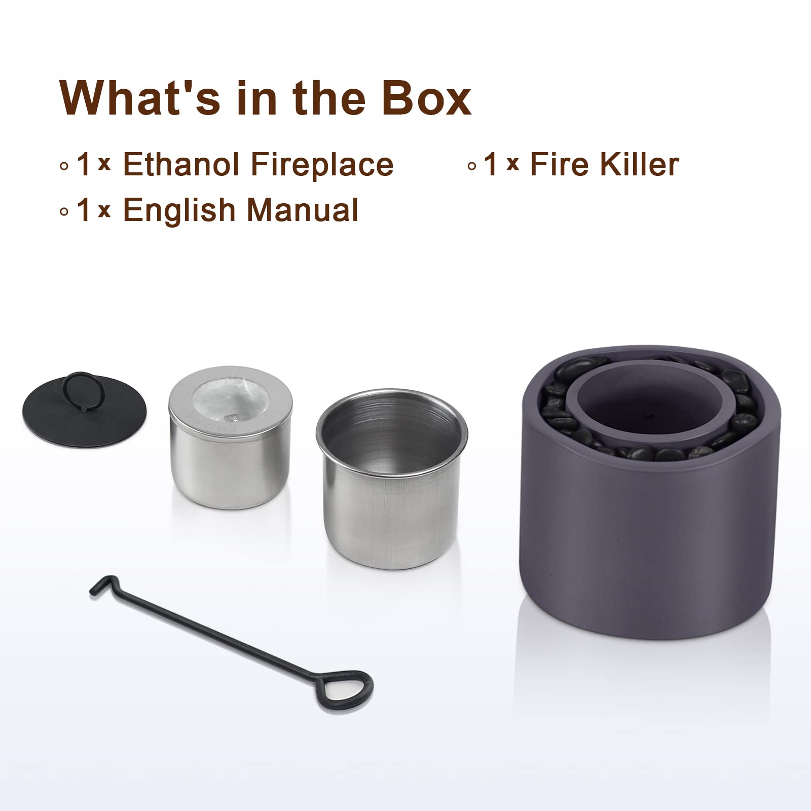 BRIAN & DANY Tabletop Fire Pit, Mini Rubbing Alcohol Fireplace ​for Indoor Outdoor