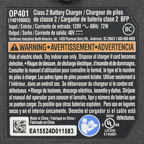 Ryobi OP401 40 Volt Lithium-Ion Battery Charger 140199003