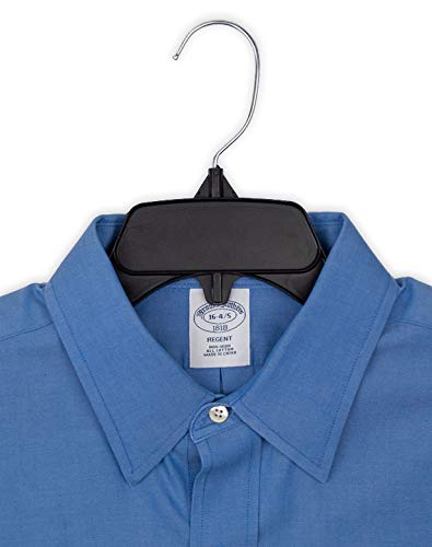 HangOn Shirt Hangers Recycled Plastic with Notches, Black, 19 Inch Pack of 25 (HORB479)