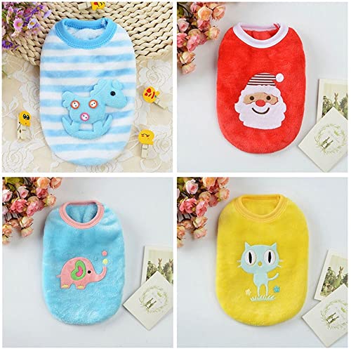 Dog Sweaters,Small Dogs Boy Girl Winter Warm Cute Sweaters,Warm Soft Flannel Pet Clothes(XXS-Lace Rabbit)