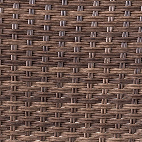 Hanover Accent 3-Piece White Wicker Chat Set, Modern Outdoor Furniture, 2 Scoop Chairs, 15'' Square Side Table, Rust-Resistant Steel Frames, Cushions, Pillows
