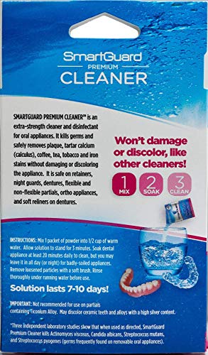 SmartGuard Premium Cleaner Crystals β(110 Cleanings)- Removes Stain, Plaque & Bad Odor from Dentures, Clear Braces, Mouth Guard, Night Guard & Retainers.