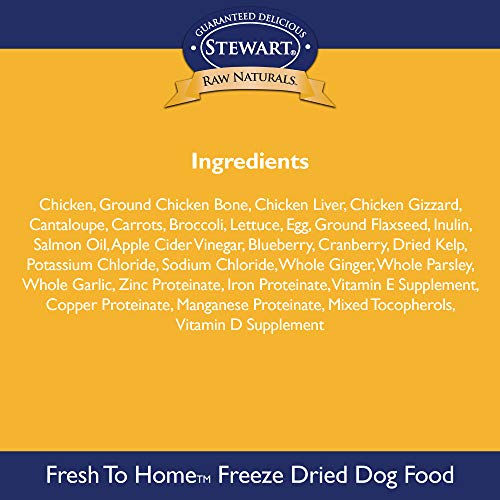 Raw Naturals by Stewart Freeze Dried Dog Food in Resealable Pouch, 12-Ounce, Chicken