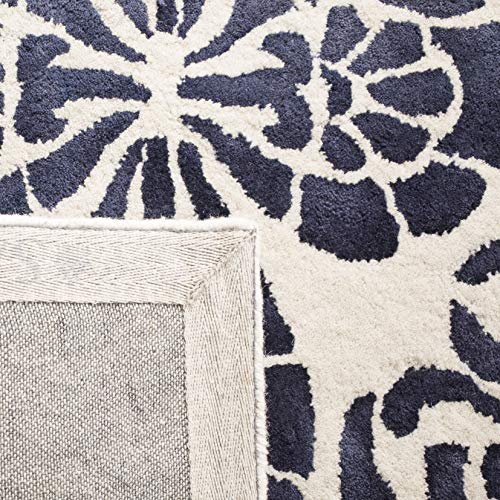 SAFAVIEH Dip Dye Collection 2'3" x 6' Ivory / Navy DDY719P Handmade Premium Wool Runner Rug